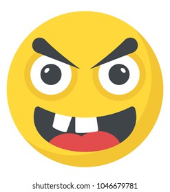 Smiley Showing Big Grin Expression Stock Vector (Royalty Free ...