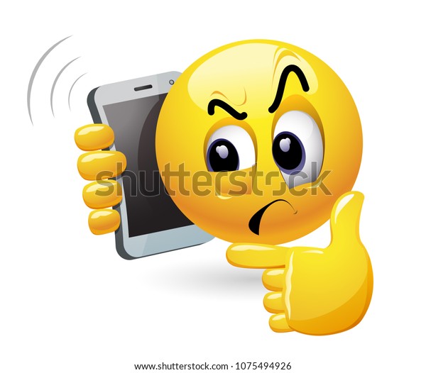 Sonriente hablando por teléfono. Ilustración vectorial: vector de stock ...