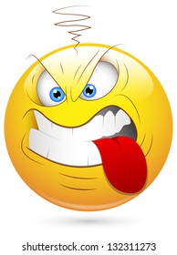 Smiley Vector Illustration Aggressive Face: Stock-Vektorgrafik ...