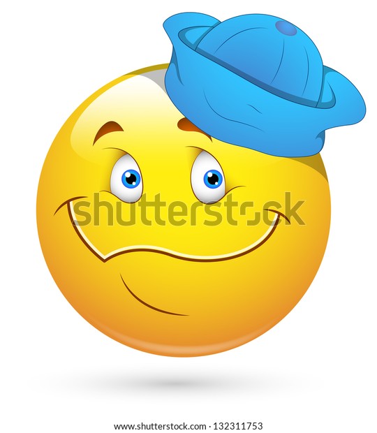 Smiley Vector Illustration Face Sailor Cap Stock Vector (Royalty Free ...