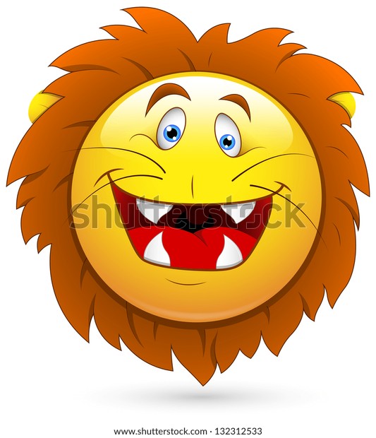 Smiley Vector Illustration Lion Head Stock Vector (Royalty Free ...