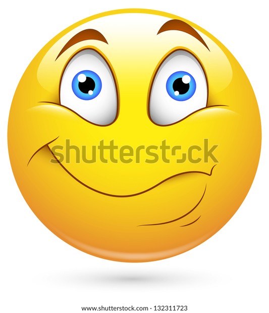 Smiley Vector Illustration Listening Stock Vector (Royalty Free) 132311723