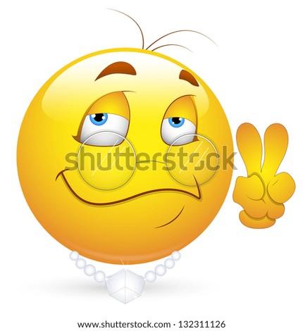 Smiley Vector Illustration Peace Face Stockvektor (Royaltyfri ...