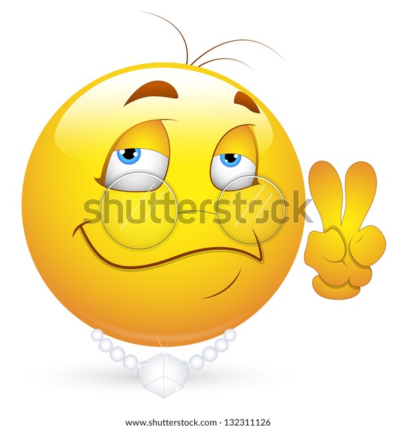 Smiley Vector Illustration Peace Face Stock-vektor (royaltyfri ...