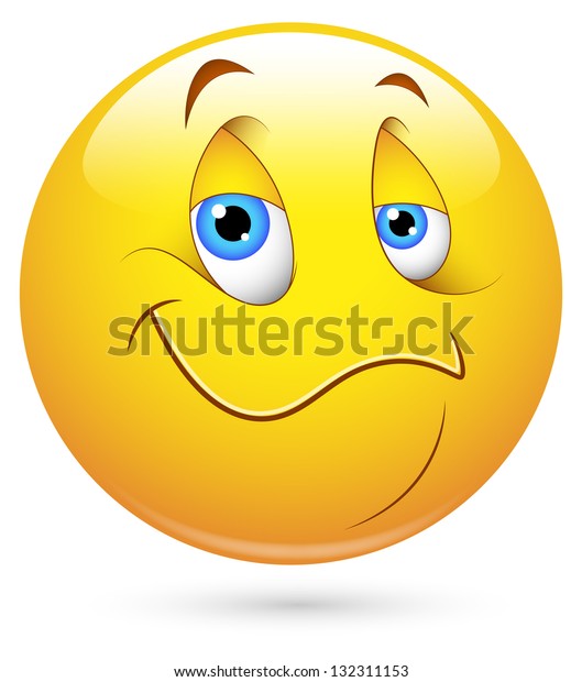 Smiley Vector Illustration Satisfied Face: เวกเตอร์สต็อก (ปลอดค่า ...