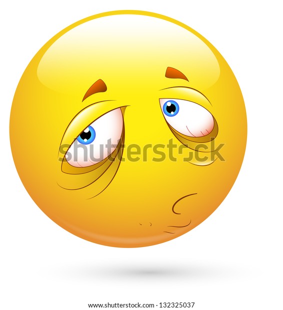 Smiley Vector Illustration Sleepily Sad Stock Vector (Royalty Free ...