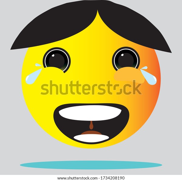 Smiley Vector Yellow Emoticon Happy Laughing Stock Vector (Royalty Free ...