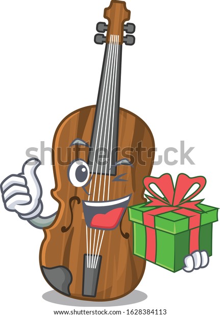 Smiley Violin Character Gift Box Stock Vector (Royalty Free) 1628384113 ...