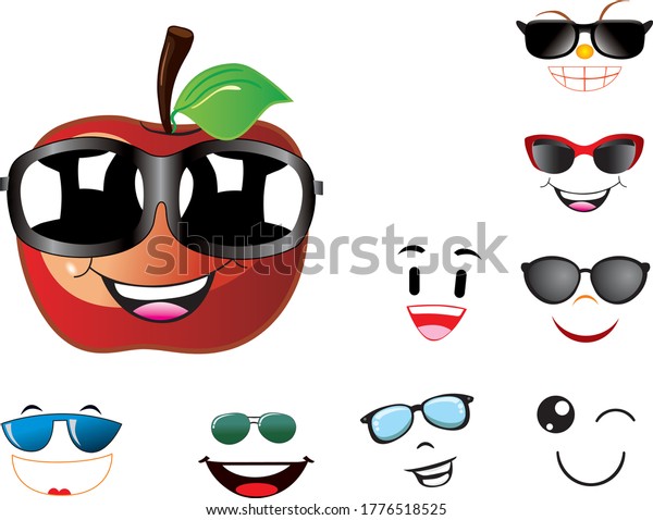 Smiling Apple Cartoon Mascot Character Vector Stock Vector (Royalty ...