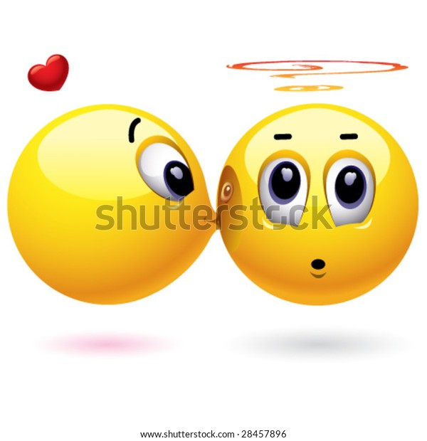 Smiling Balls Kissing Stock Vector Royalty Free 28457896 7053