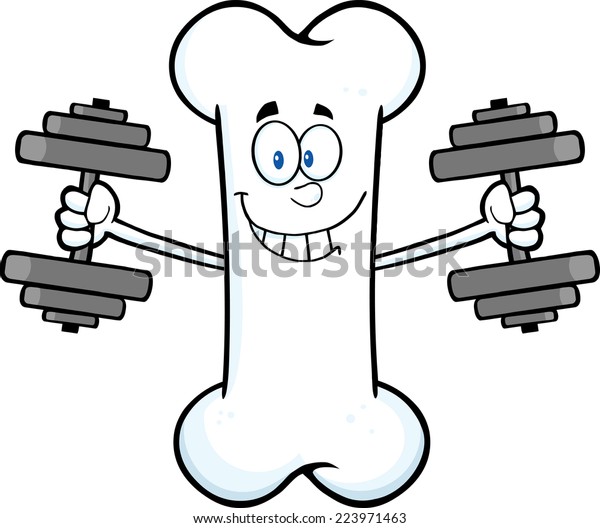 Smiling Bone Cartoon Mascot Character Training Stock Vector (Royalty ...