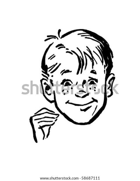 Smiling Boy Retro Clip Art Stock Vector (Royalty Free) 58687111