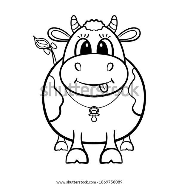 Smiling Calf Isolated On White Background Stock Vector (Royalty Free ...
