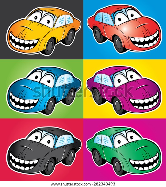 Smiling Cartoon Car Vector Illustration Stock Vector (Royalty Free ...