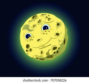Smiling Cartoon Moon Stock Vector (Royalty Free) 707058226 | Shutterstock