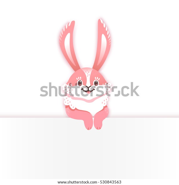 Smiling Cartoon Rabbit Funny Bunny Cute Stock Vector (Royalty Free ...