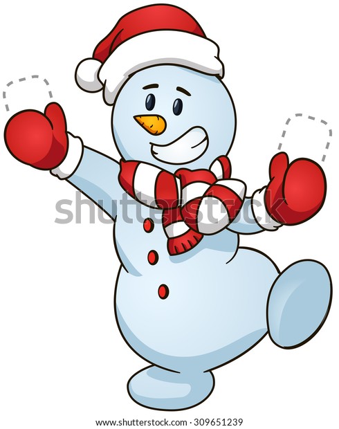 Smiling Cartoon Snowman Vector Clip Art Stock Vector (Royalty Free ...
