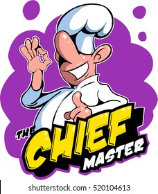 Smiling Cartoon Style Cook Cap Chef Stock Vector (Royalty Free ...