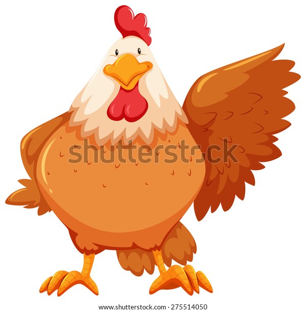 Smiling Chicken On White Background Stock Vector (Royalty Free ...
