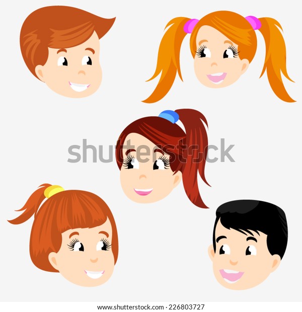 Smiling Children Cartoon Stock Vector (Royalty Free) 226803727 ...