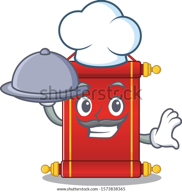 Smiling Chinese Scrolls Chef Food Cartoon Stock Vector (Royalty Free ...