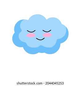 Smiling Cloud Kawaii Character Blue Object Stock Vector (Royalty Free ...