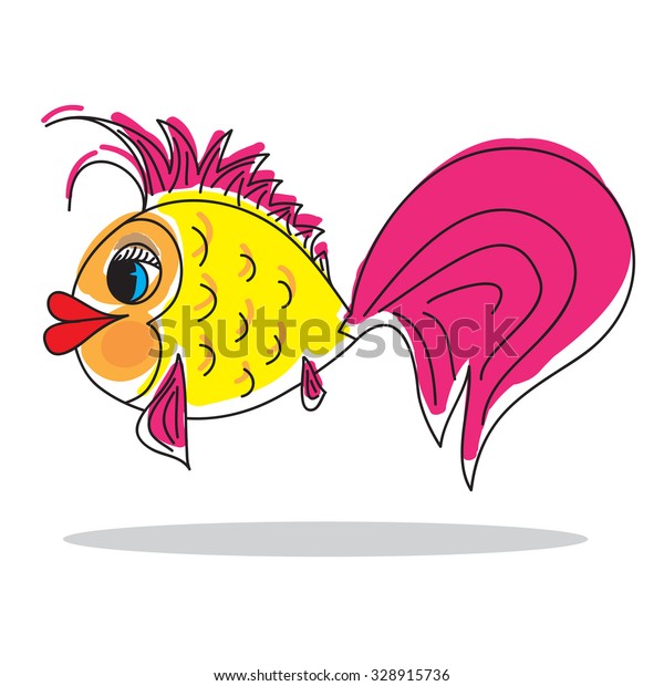 Smiling Cute Fish Isolated On White Stock Vector (Royalty Free ...