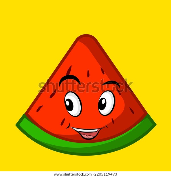 Smiling Cute Watermelon Slice Clip Art Stock Vector (Royalty Free ...