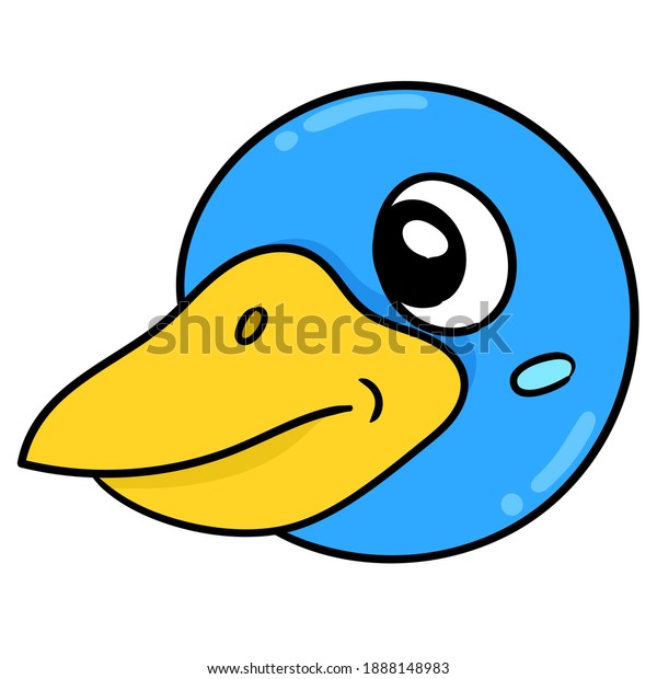 Smiling Duck Head Emoticon Character Cute Stock Vector (Royalty Free ...