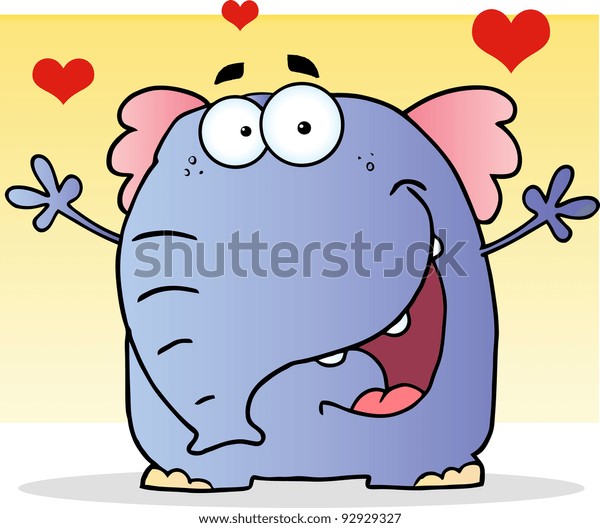 Smiling Elephant Cartoon Charactervector Illustration Stock Vector ...