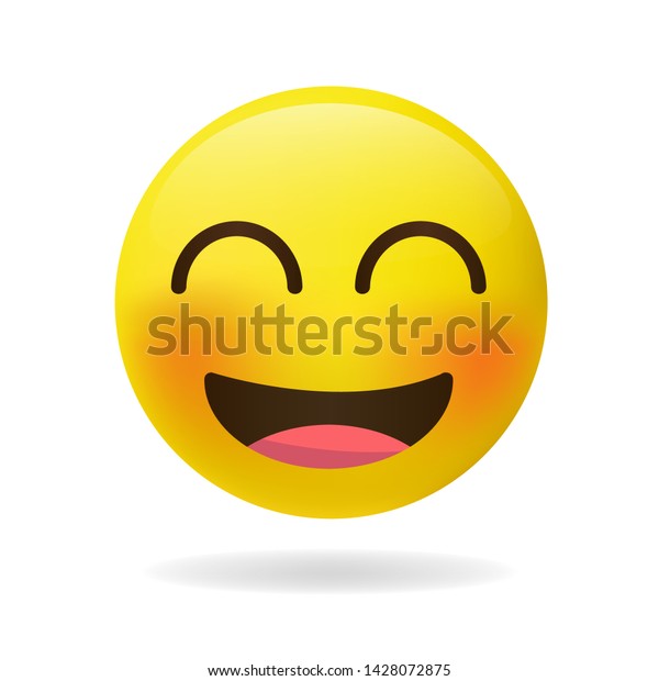 Smiling Emoji Open Mouth Vector Happy: เวกเตอร์สต็อก (ปลอดค่าลิขสิทธิ์ ...