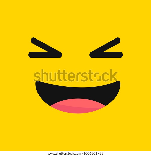smiling emoji with open mouth.Smiley. Vector happy face