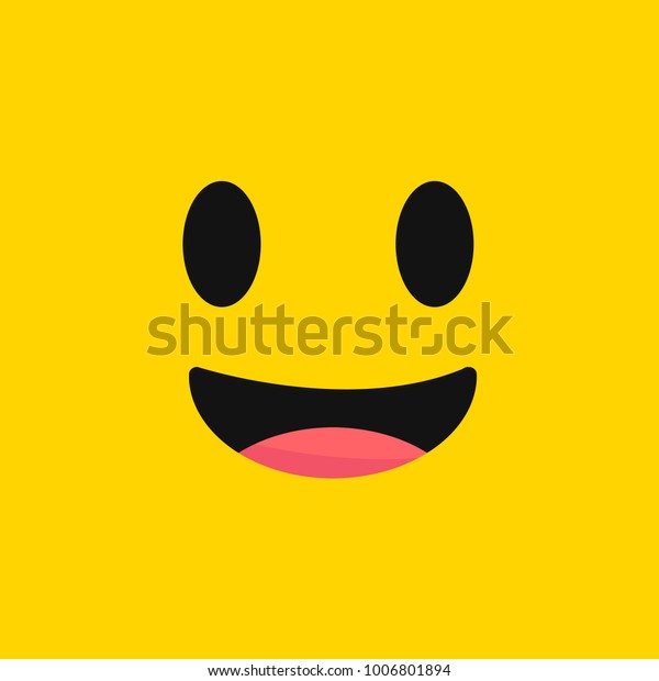 Smiling Emoji Open Mouthsmiley Vector Happy Stock Vector (Royalty Free ...