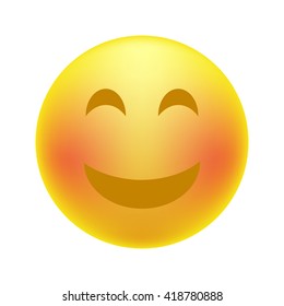 Smiling Emoticon Rosy Cheeks Stock Vector (Royalty Free) 418780888 ...