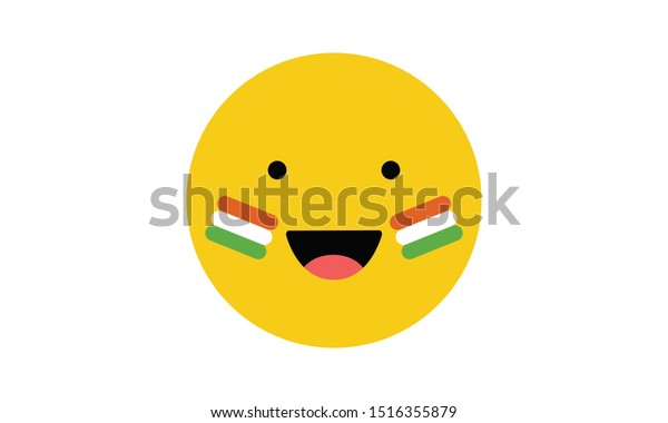 Smiling Face Emoji Indian Flag: vector de stock (libre de regalías ...