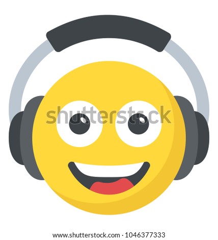 Smiling Face Emoji Large Overear Headphones Stock-Vektorgrafik ...