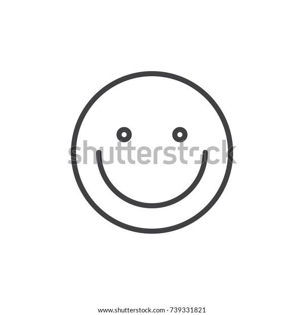 Smiling Face Emoticon Line Icon Outline Stock Vector (Royalty Free ...