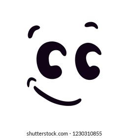 Smiling Face Illustration Stock Vector (Royalty Free) 1230310855 ...