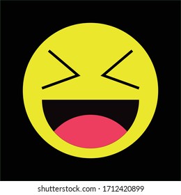 Smiling Face Moji Flat Design Stock Vector (Royalty Free) 1712420899 ...