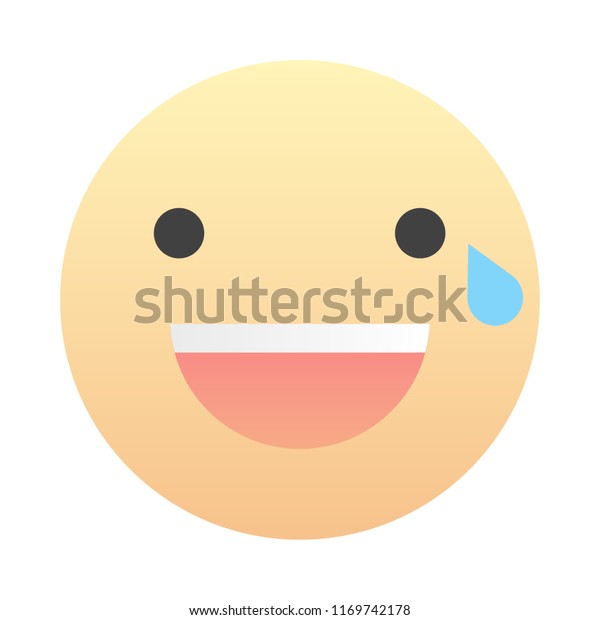 Smiling Face Open Mouth Cold Sweat Stock Vector (Royalty Free ...