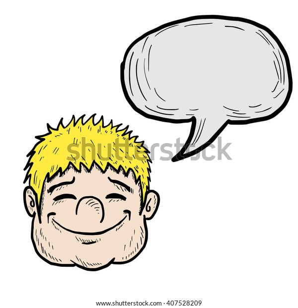 Smiling Face Sketch Cartoon Happy Emotion Stock Vector (Royalty Free ...