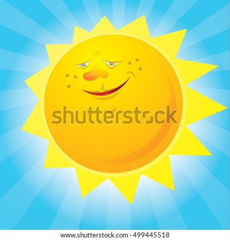 Smiling Fat Sun Funny Vector Illustration Stock Vector (Royalty Free ...