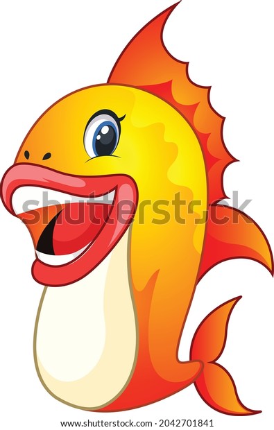 Smiling Fish Cartoon Vector Art Illustration Stock Vector (Royalty Free ...