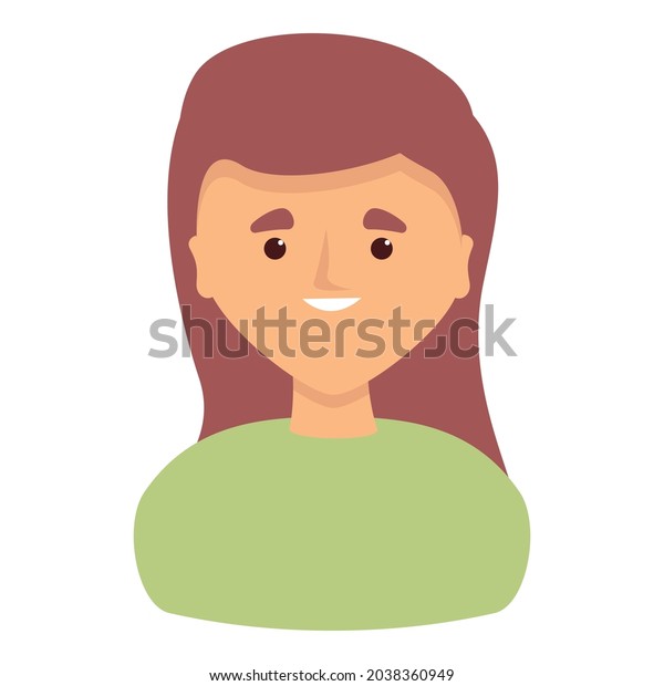 Smiling Girl Icon Cartoon Vector Happy Stock Vector (Royalty Free ...