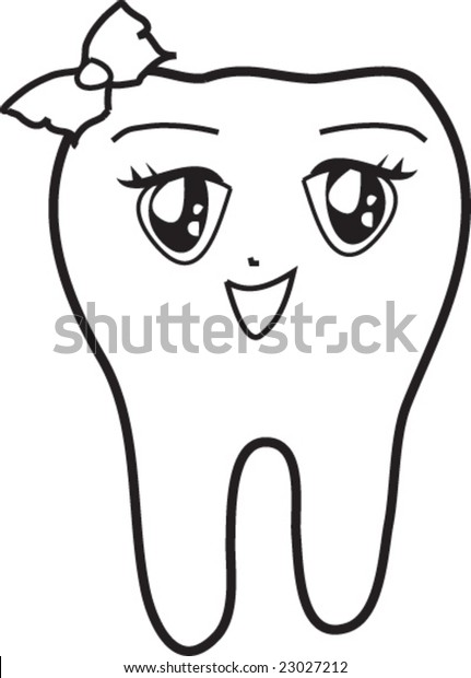 Smiling Girl Tooth Stock Vector (Royalty Free) 23027212
