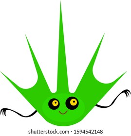 Smiling Green Ghost Cute Funny Object Stock Vector (Royalty Free ...