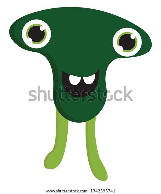 Smiling Green Monster Green Eyes Vector Stock Vector (Royalty Free ...