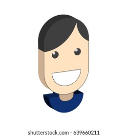 Smiling Man Avatar Symbol Flat Isometric Stock Vector (Royalty Free ...