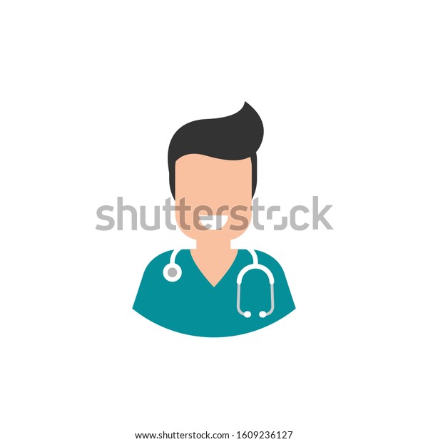 Smiling Man Doctor Stethoscope User Avatar Stock Vector (Royalty Free ...