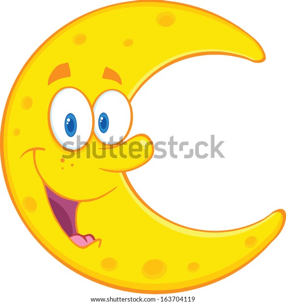 Smiling Moon Cartoon Mascot Character Vector Stock Vector (Royalty Free ...